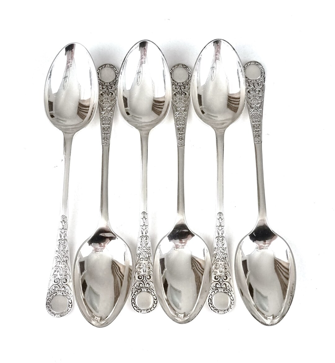 Beautiful Set of Teaspoons, Set of Six, Silver Plate, Walker & Hall ...