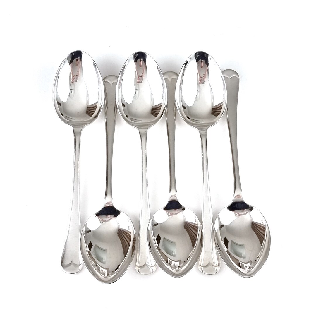 Set of Dessert Spoons, Military Issue, Set of Six, Silver Plate ...