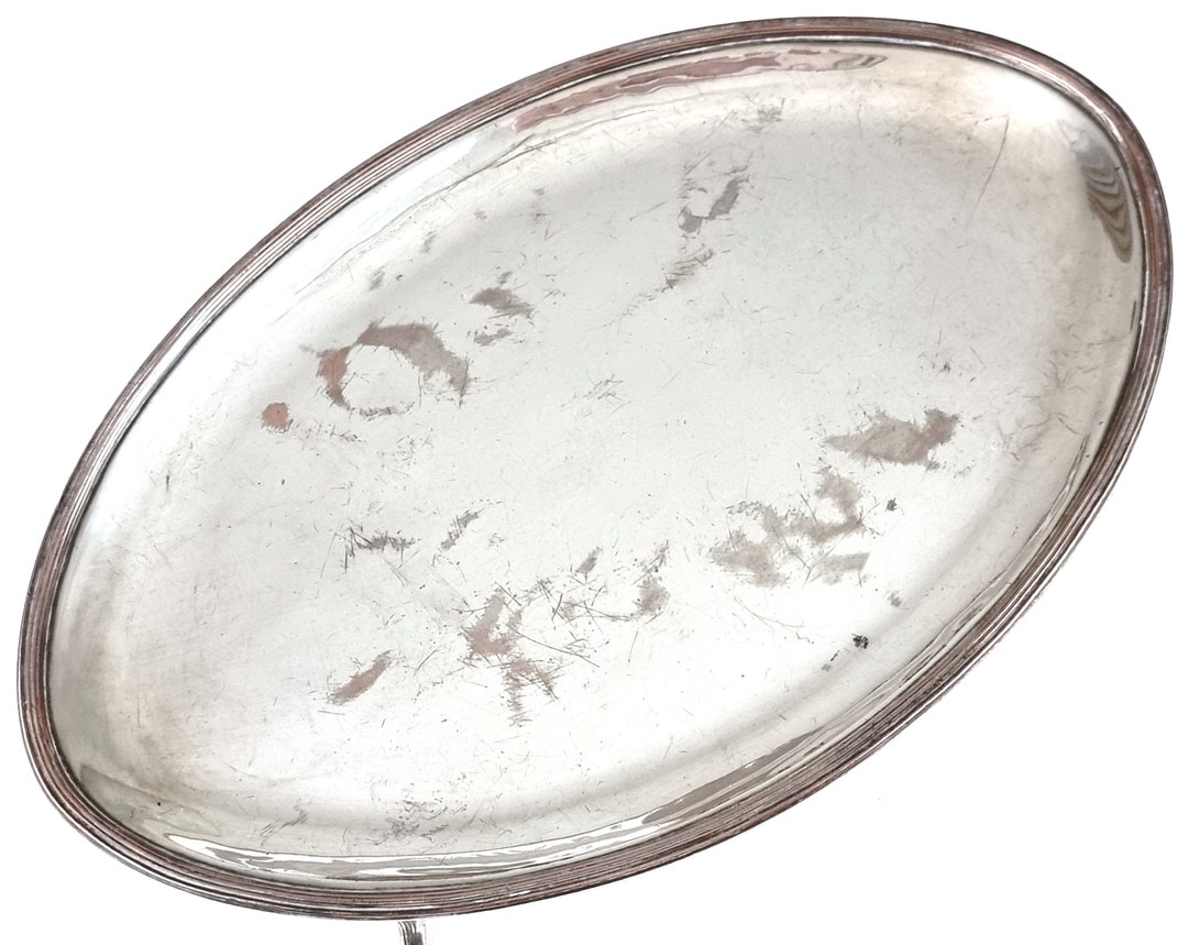Georgian Antique, Antique Teapot Stand, Worn Silver Plate, Small Oval ...