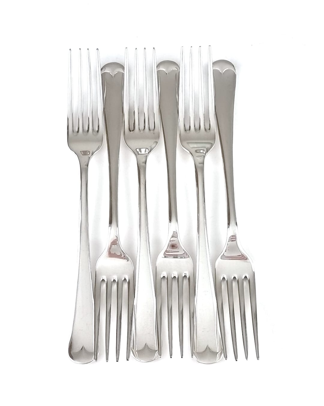 Military Issue, Set of Dinner Forks, Silver Plate, Six Settings, Hanoverian Pattern, Dated 1979 ...