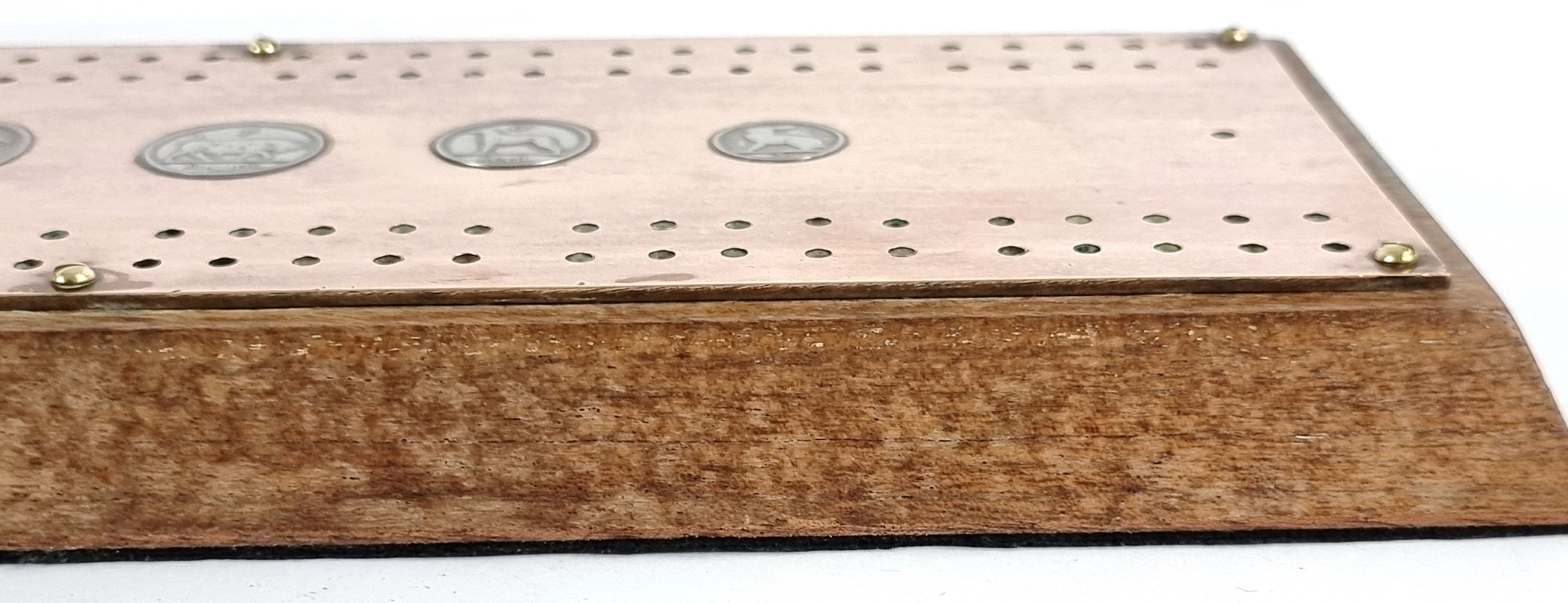 Large Cribbage Board Traditional Gaming Copper and Wood - Etsy