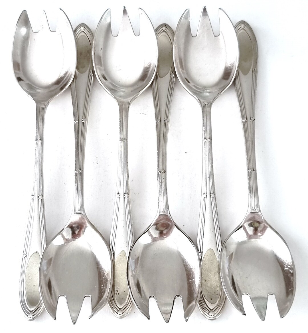 Worn Tops, Vintage Ice Cream Forks, Spork Spoons, Elkington Silver ...