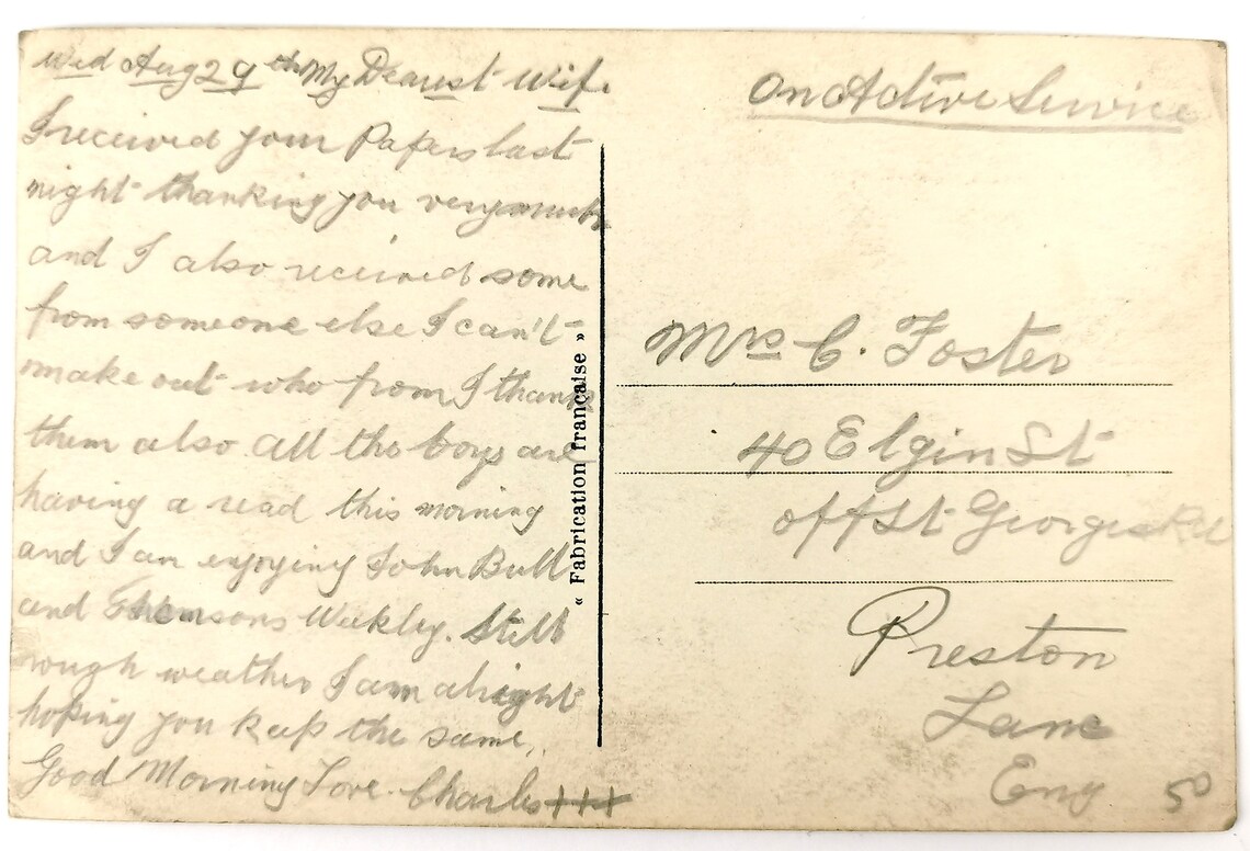 First World War Antique Postcards Censor Stamp On Active | Etsy