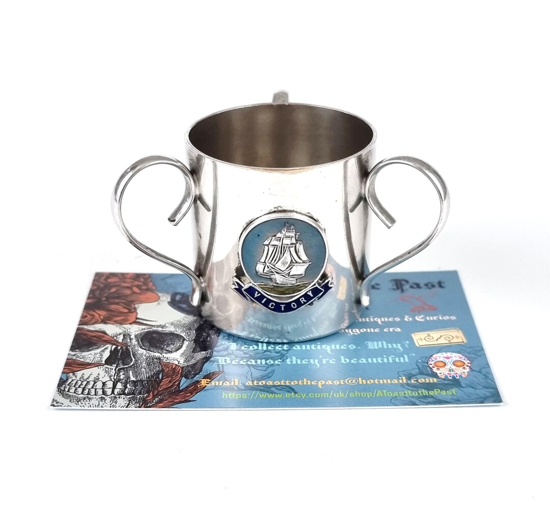 MINIATURE Souvenir, Silver Plate, HMS Victory, Victory Badge, Nautical ...