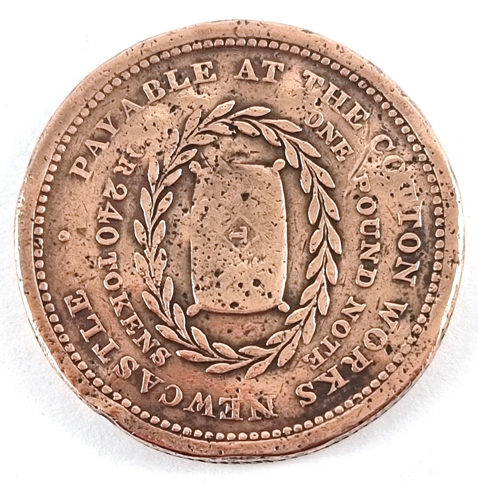 Unusual Antique Token Cotton Works Newcastle One Penny - Etsy