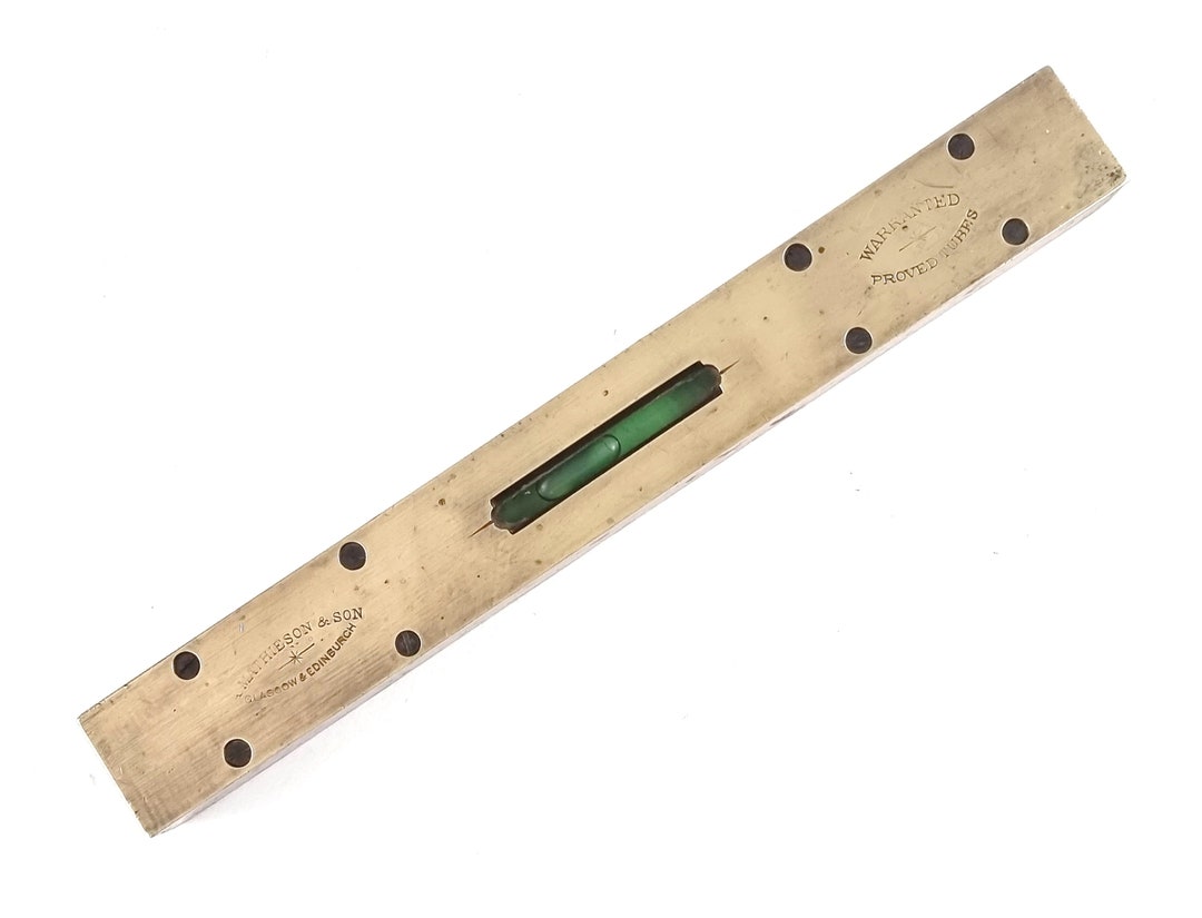Vintage Spirit Level, Wood and Brass, Almost 10 Inches, Mathieson ...