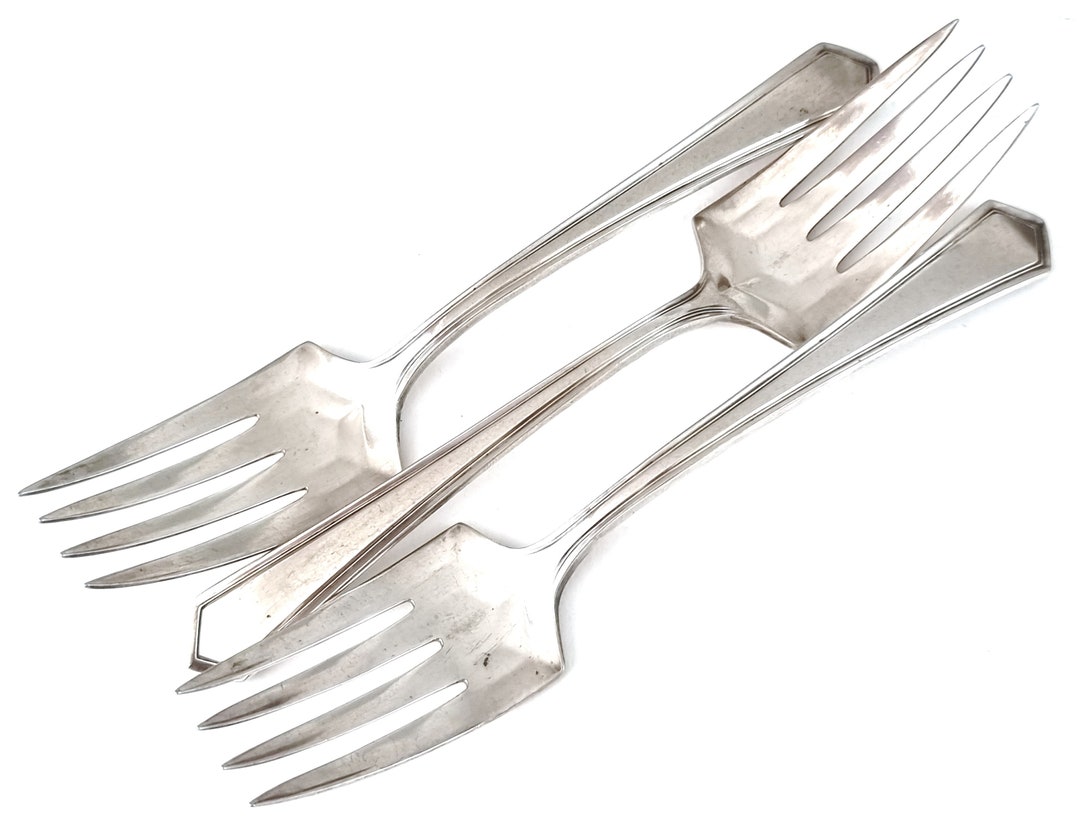 Worn Silver Plate, Set of Three, Salad Forks, American Silver Plate, Wm ...
