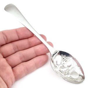 Vintage Berry Spoon, Small Serving Spoon, Silver Plate, Raised Fruit ...