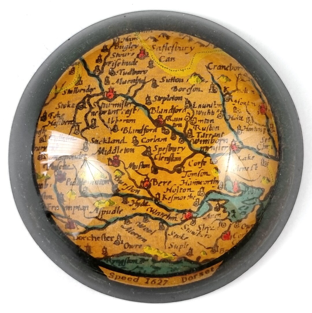 Vintage Paperweight, Copy of Map, Printed Map, John Speed, Dorset Map ...