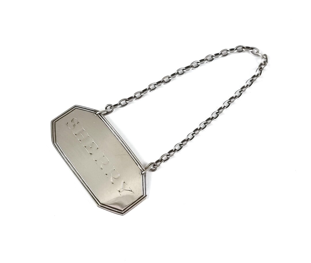 Antique White Metal, Sherry Label, Decanter Tag, Georgian Style, Tag ...