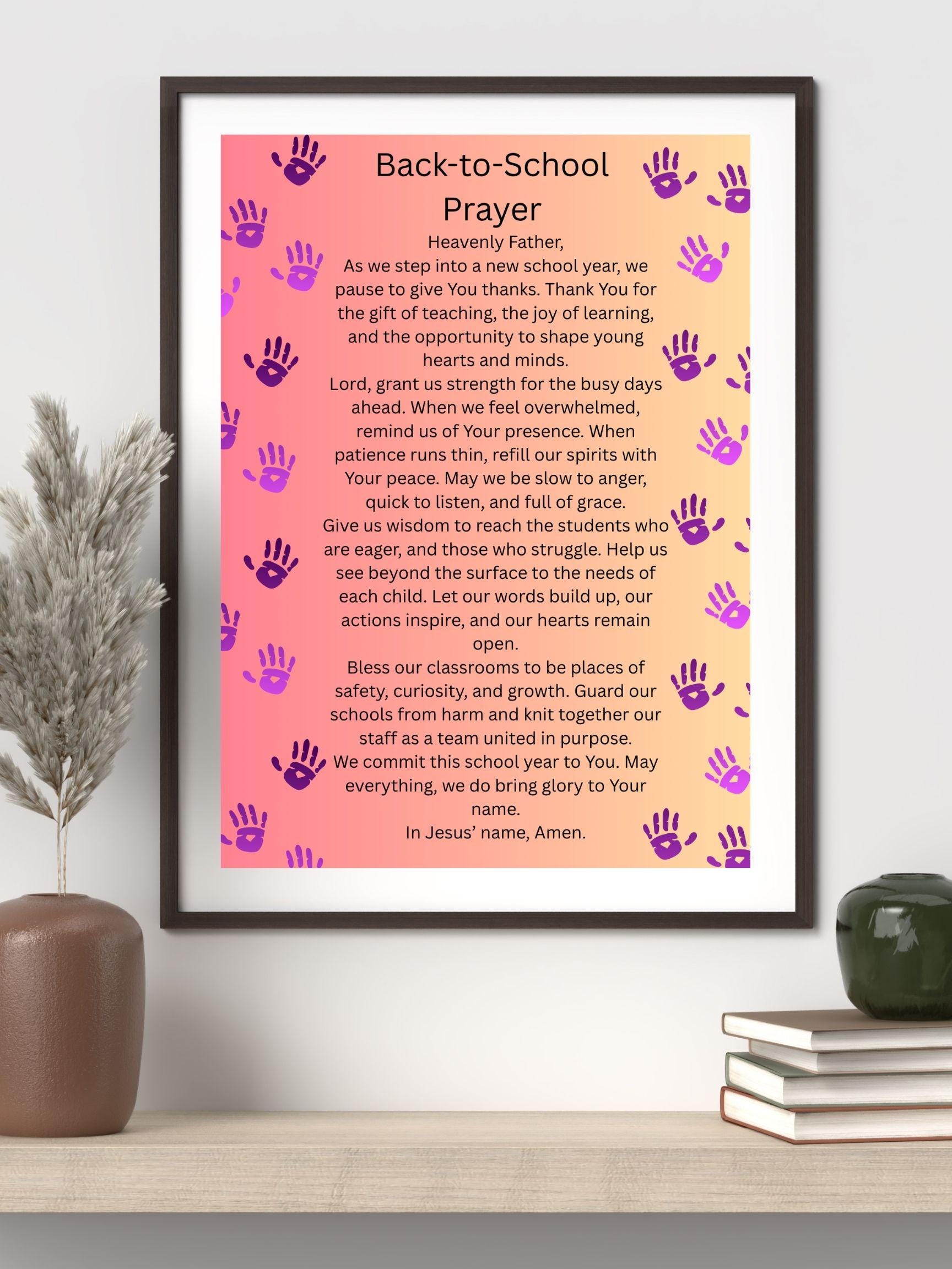 Teacher Back to School Prayer Printable Christian Teacher Gift ...