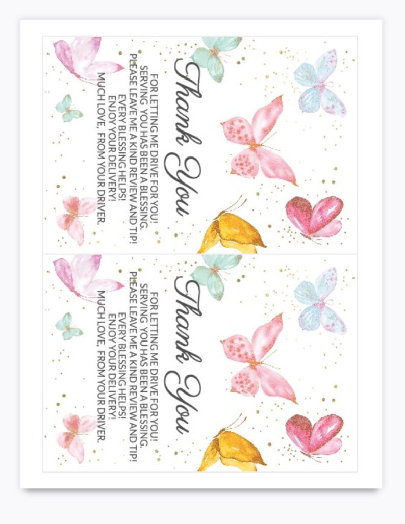 Thank You Cards for Delivery Drivers Gig Jobs - Etsy