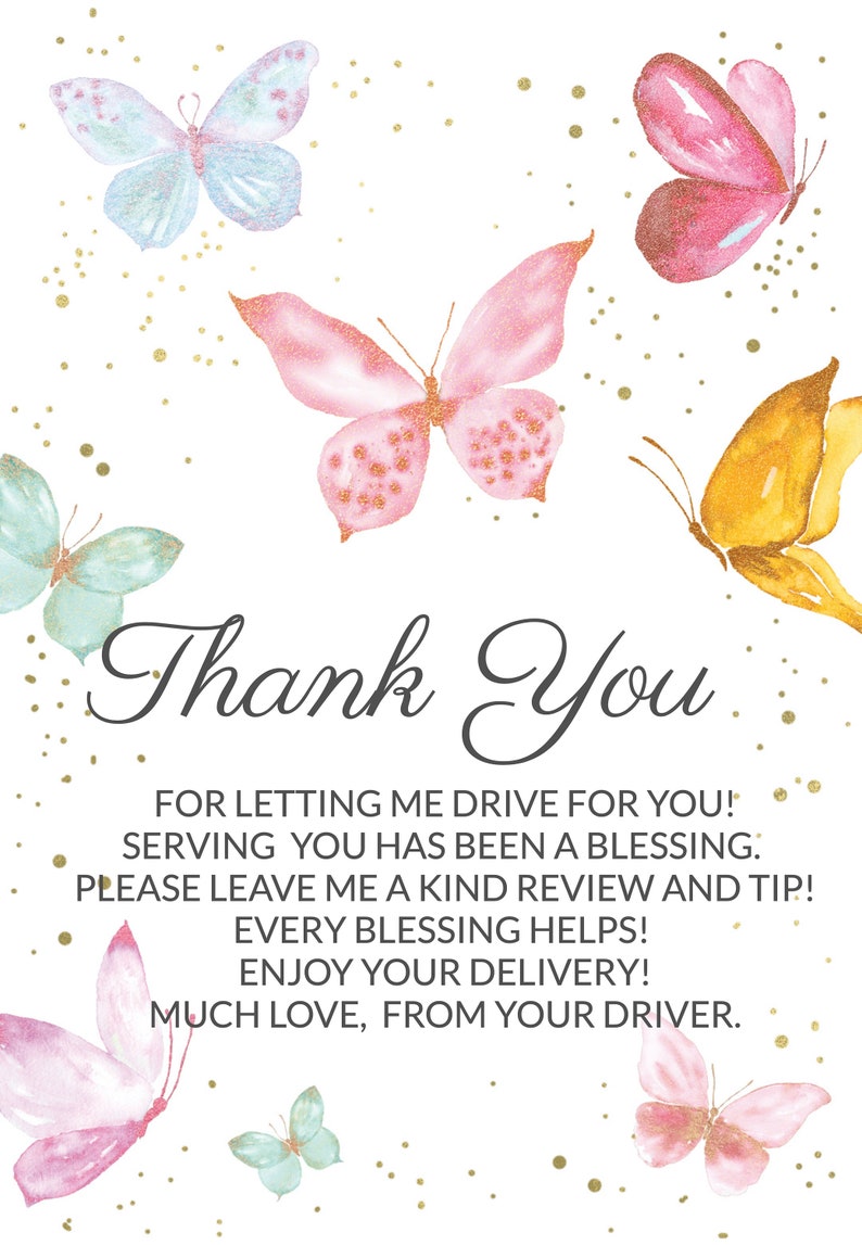 Thank You Cards for Delivery Drivers Gig Jobs - Etsy