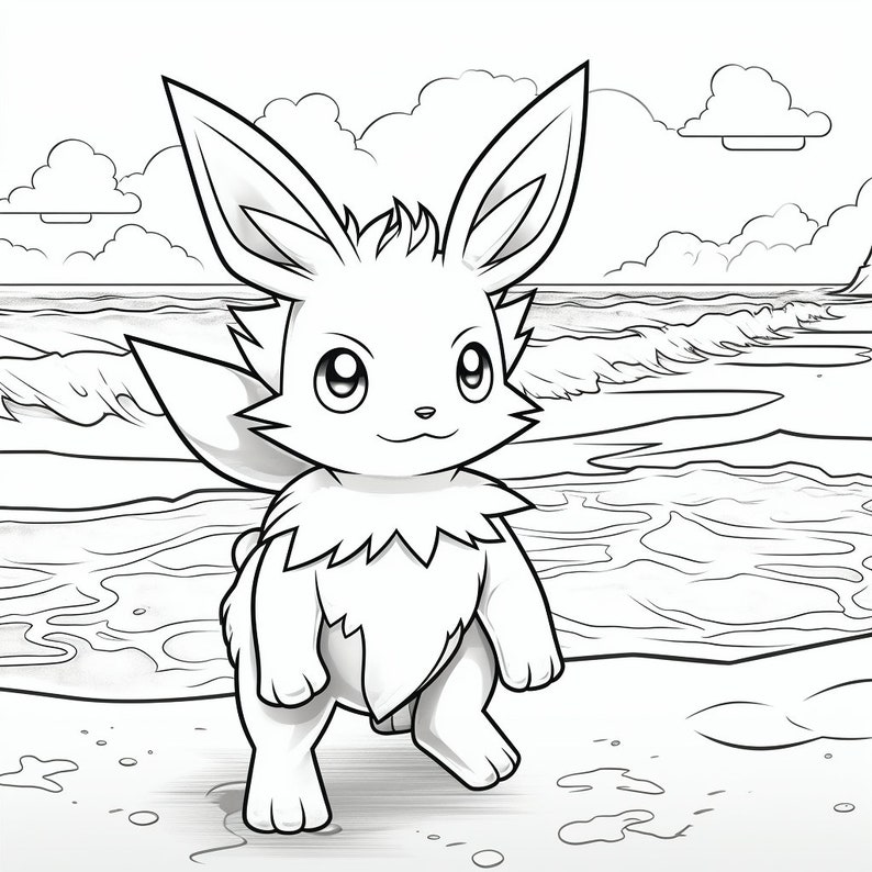 Pokeman Beach Coloring Book / Pages for Ages 4-12 Perfect Kids Vacation ...