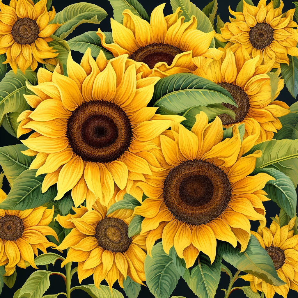 Sunflowers Art Digital Download for Use in Art, Clothing , Tumblers ...