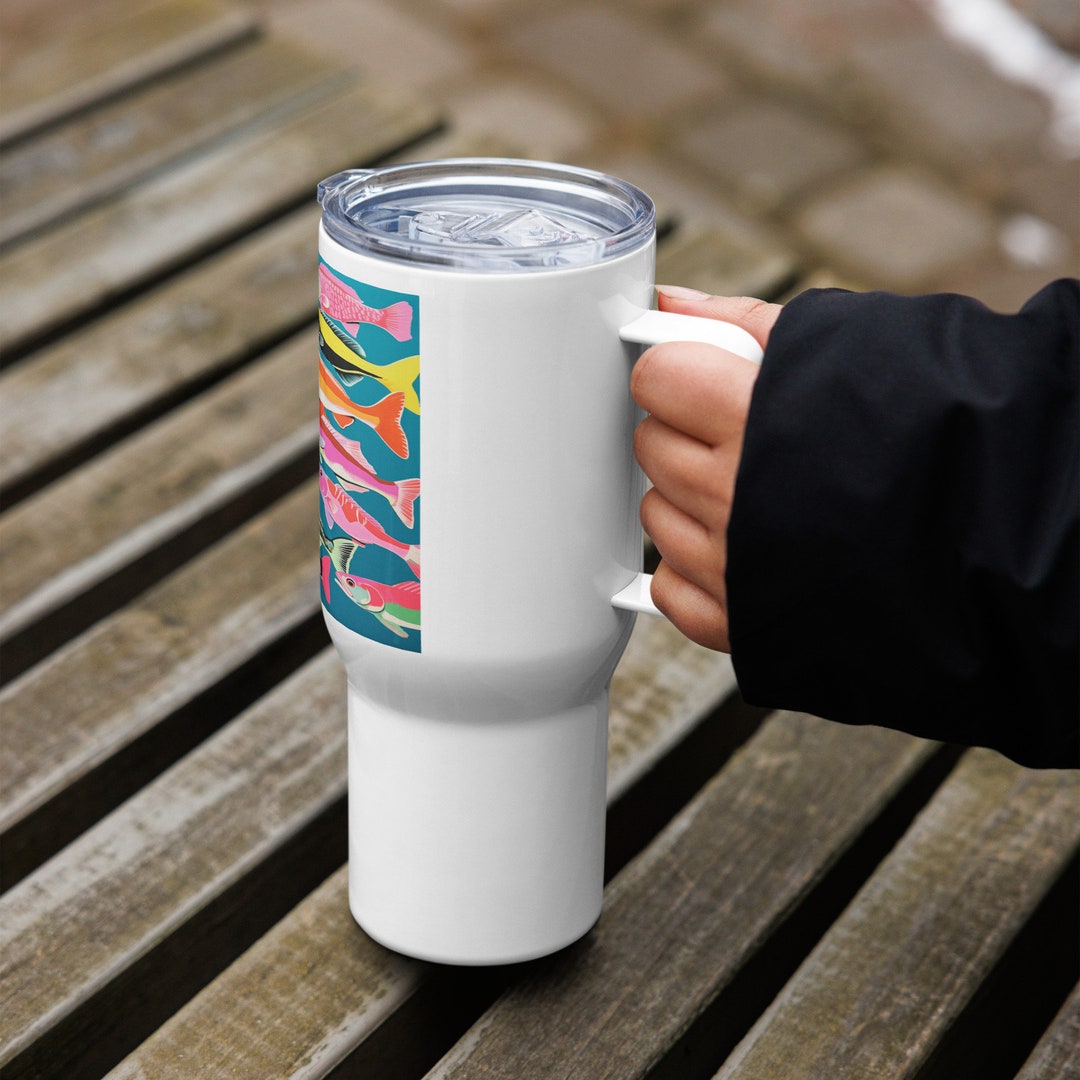 Colorful Fish Travel Mug With a Handle - Etsy