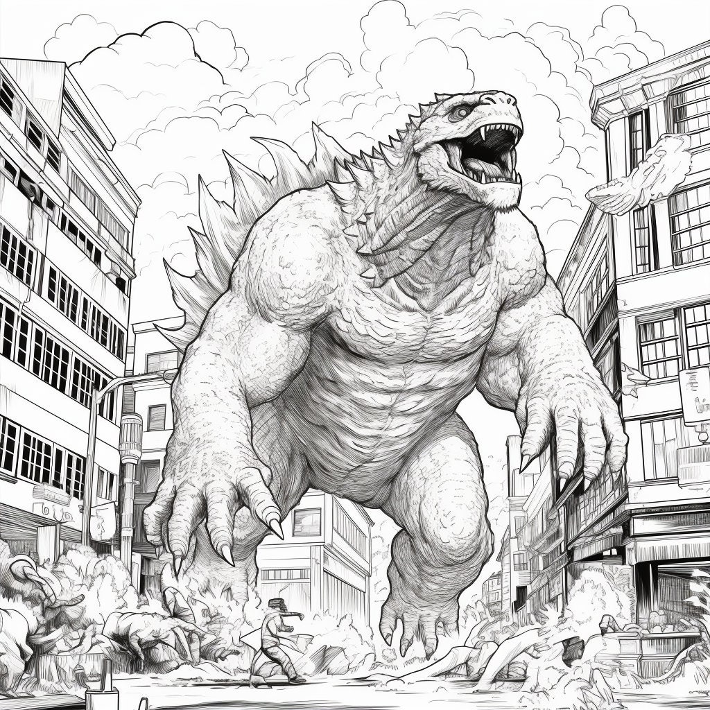 Godzilla Vs. King Kong Coloring Book for Adults and Kids. Hours of ...