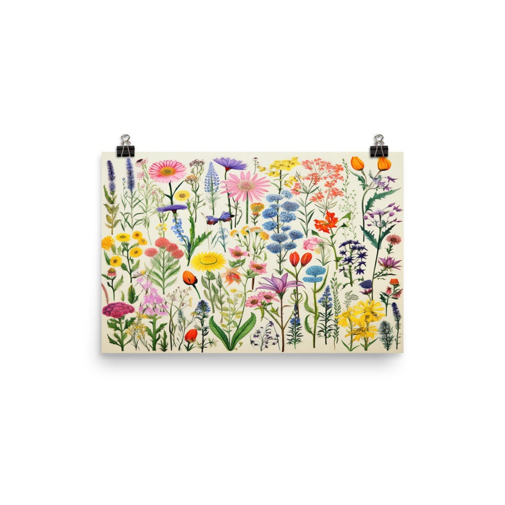 Wildflower Poster Wildflower Poster Art is Part of the - Etsy