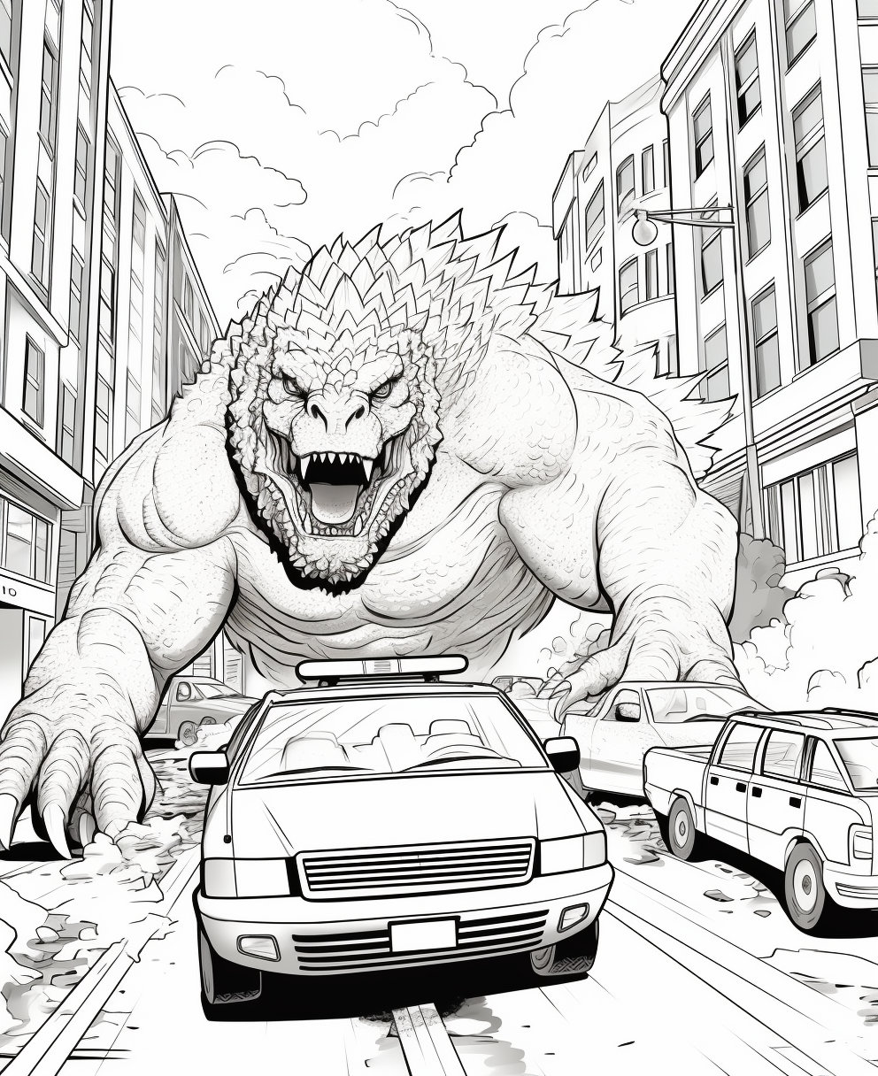 Godzilla Adult and Kids Coloring Book and Pages. Exciting Fun for All ...