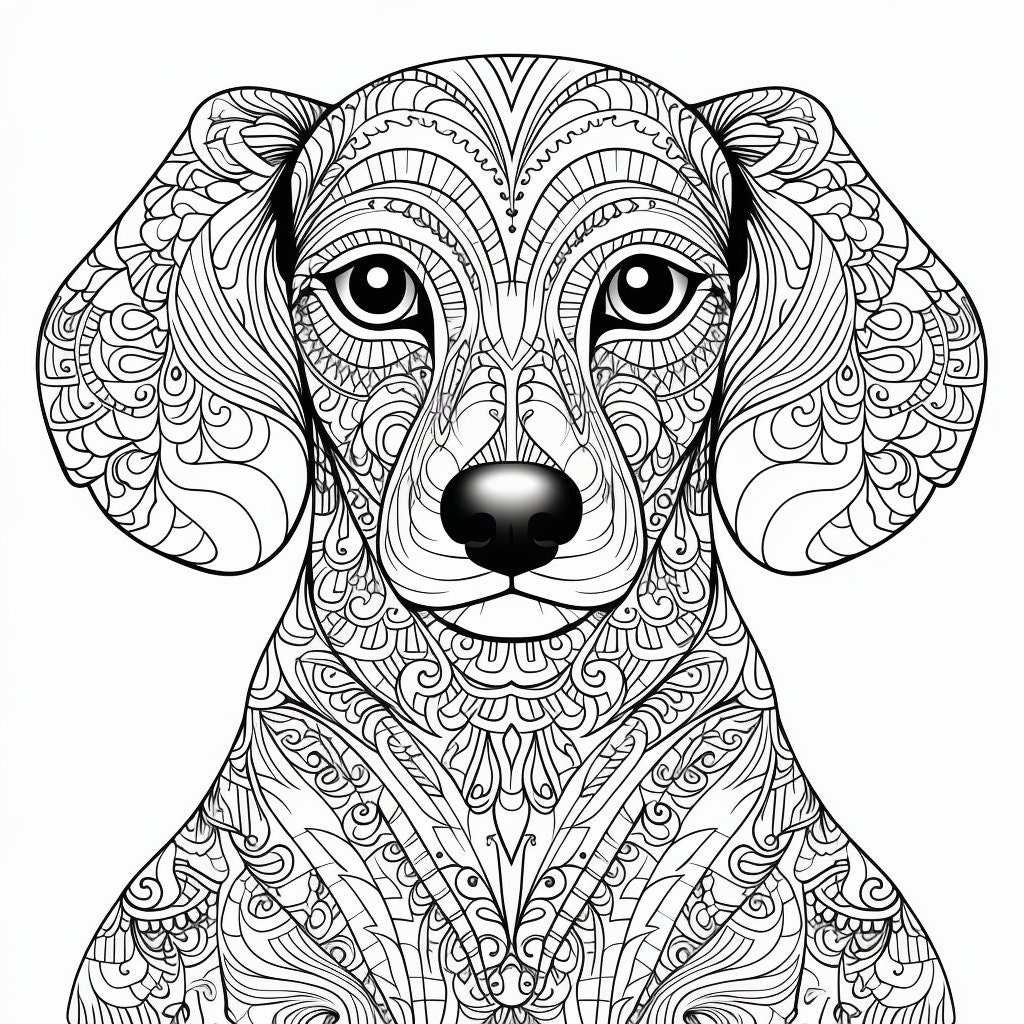 Amazing Adult Dachshund Mandala Coloring Book for All Doxie Lovers ...