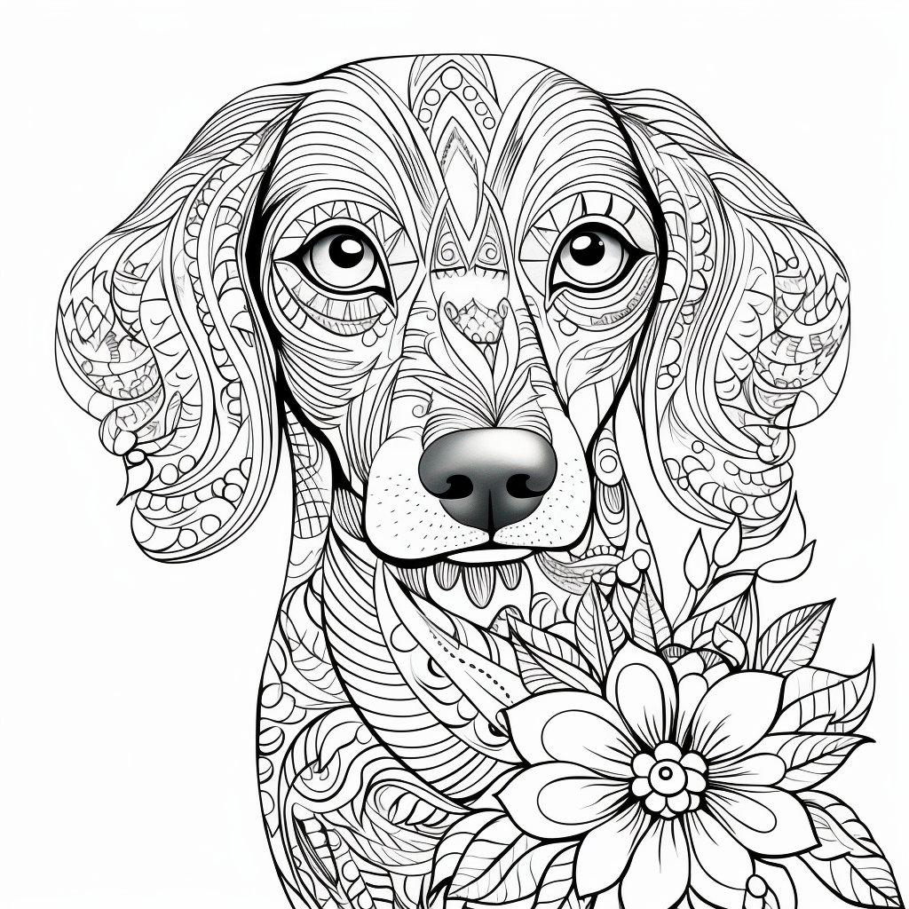 Amazing Adult Dachshund Mandala Coloring Book for All Doxie Lovers ...