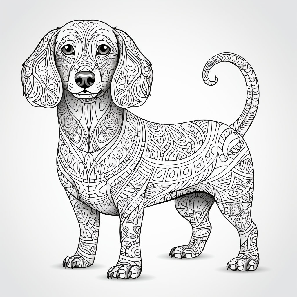 Amazing Adult Dachshund Mandala Coloring Book for All Doxie Lovers ...