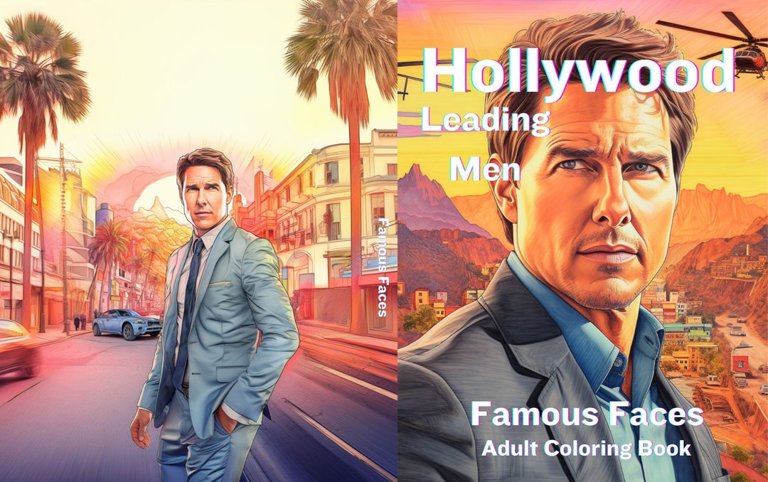 Famous Faces Leading Men Coloring Book Instant Downloadable Color Book ...