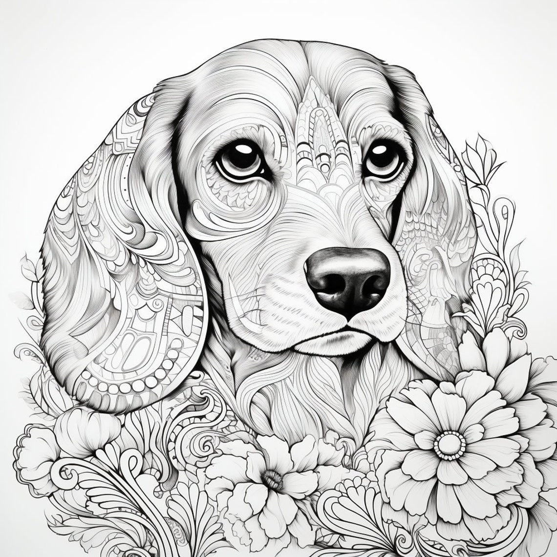 Amazing Adult Dachshund Mandala Coloring Book for All Doxie Lovers ...