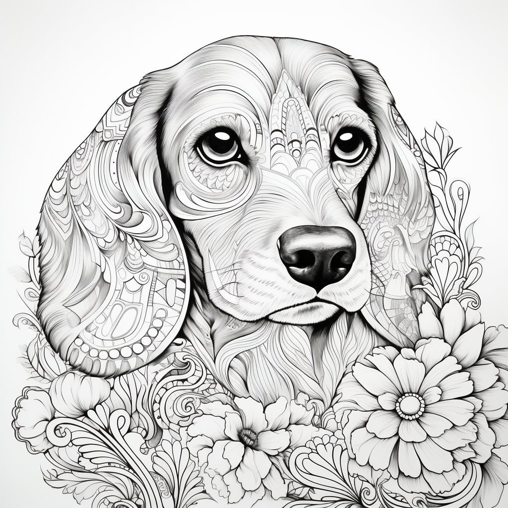 Amazing Adult Dachshund Mandala Coloring Book for All Doxie Lovers ...