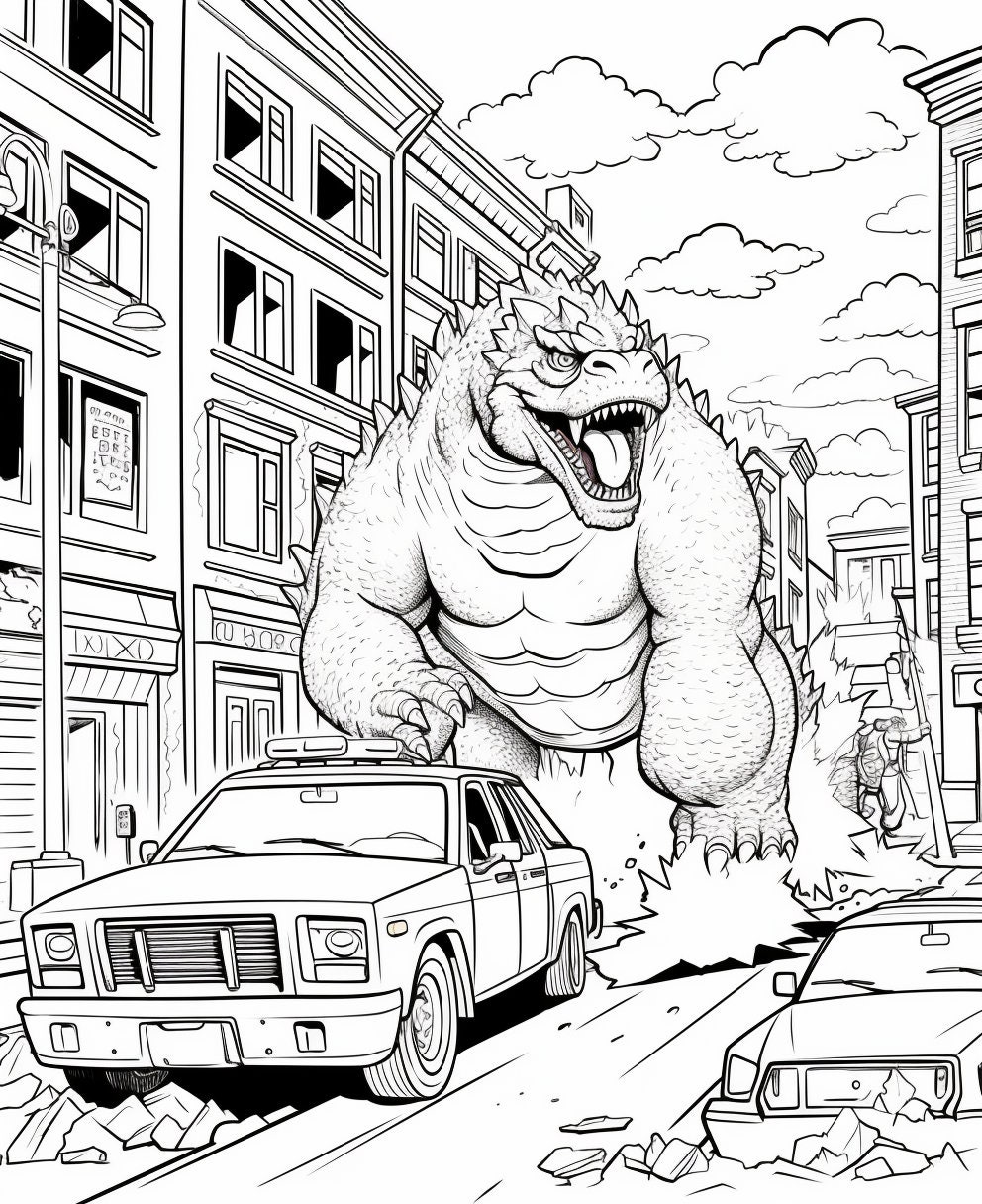 Godzilla Adult and Kids Coloring Book and Pages. Exciting Fun for All ...