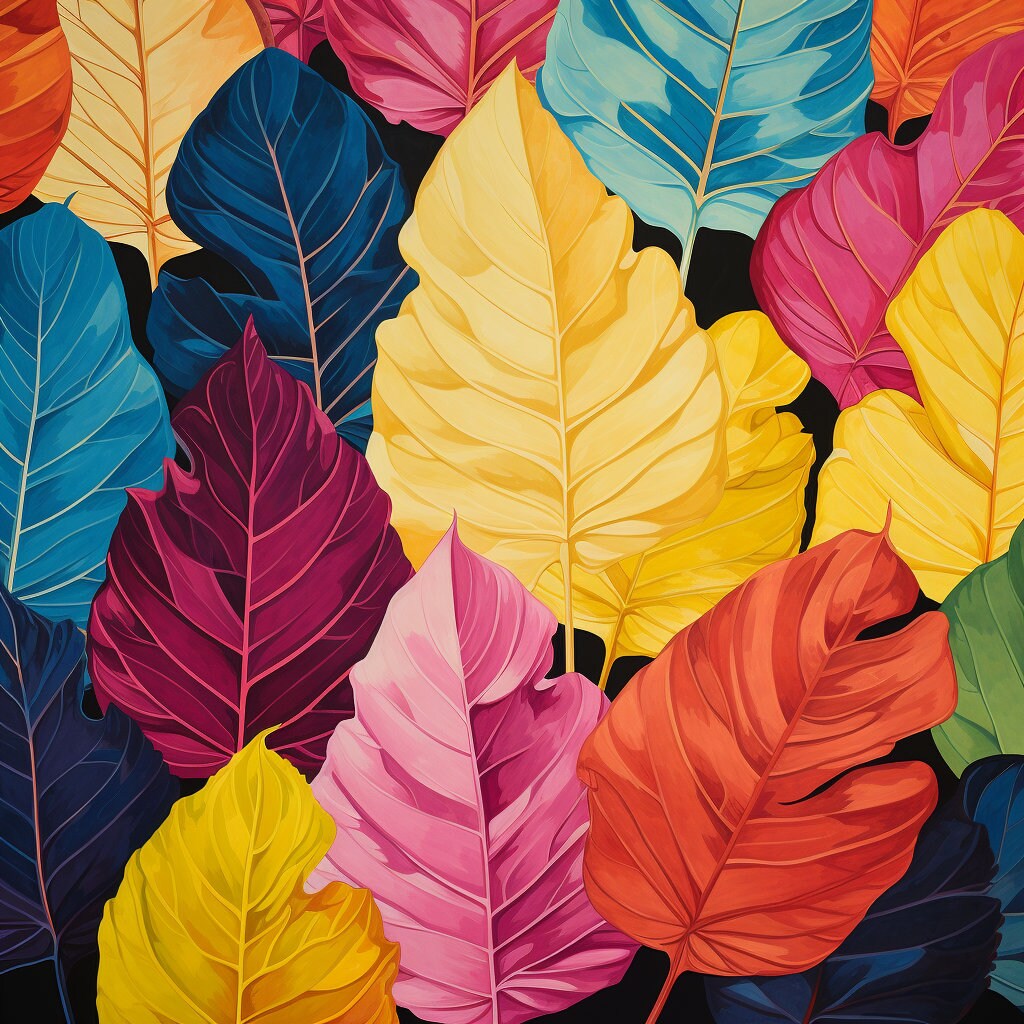 Colorful Trees & Leaves Digital Download Art ... 3 Digital Downloads ...
