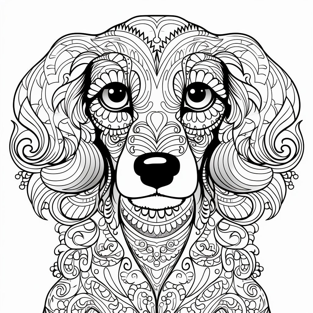 Amazing Adult Dachshund Mandala Coloring Book for All Doxie Lovers ...