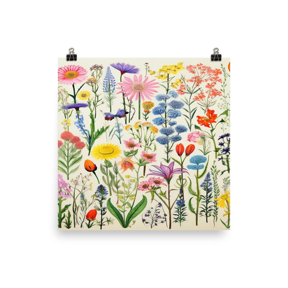 Wildflower Poster Wildflower Poster Art is Part of the - Etsy