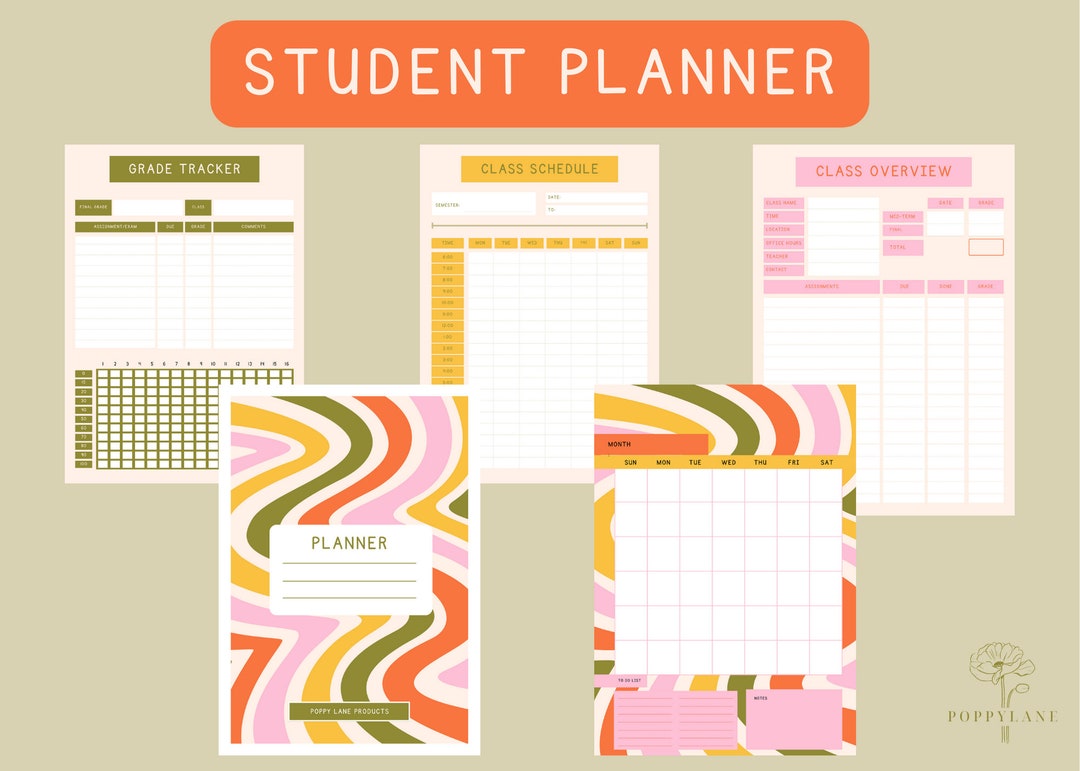 Retro Academic Planner: Vintage-inspired Student Planner Digital ...