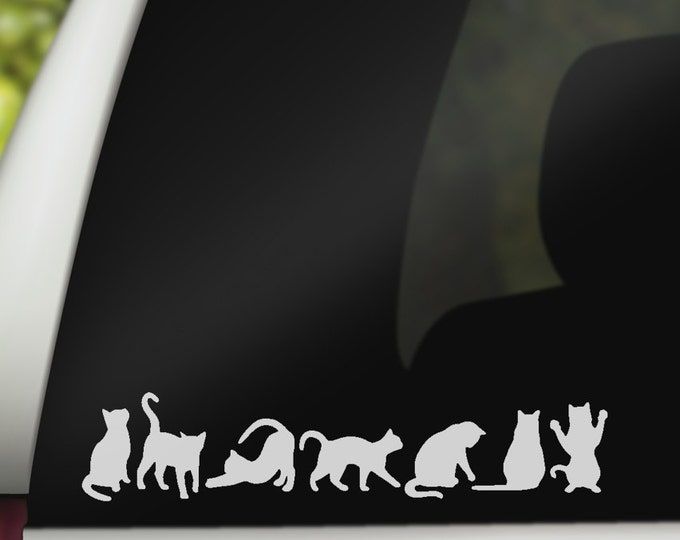 Cat Car Decals Cat Stickers Cat Silhouette Vinyl Decal Cat - Etsy