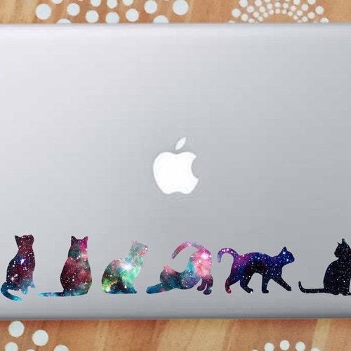 Galaxy Cat Laptop Decal Cat Car Decal Space Cat Silhouette - Etsy