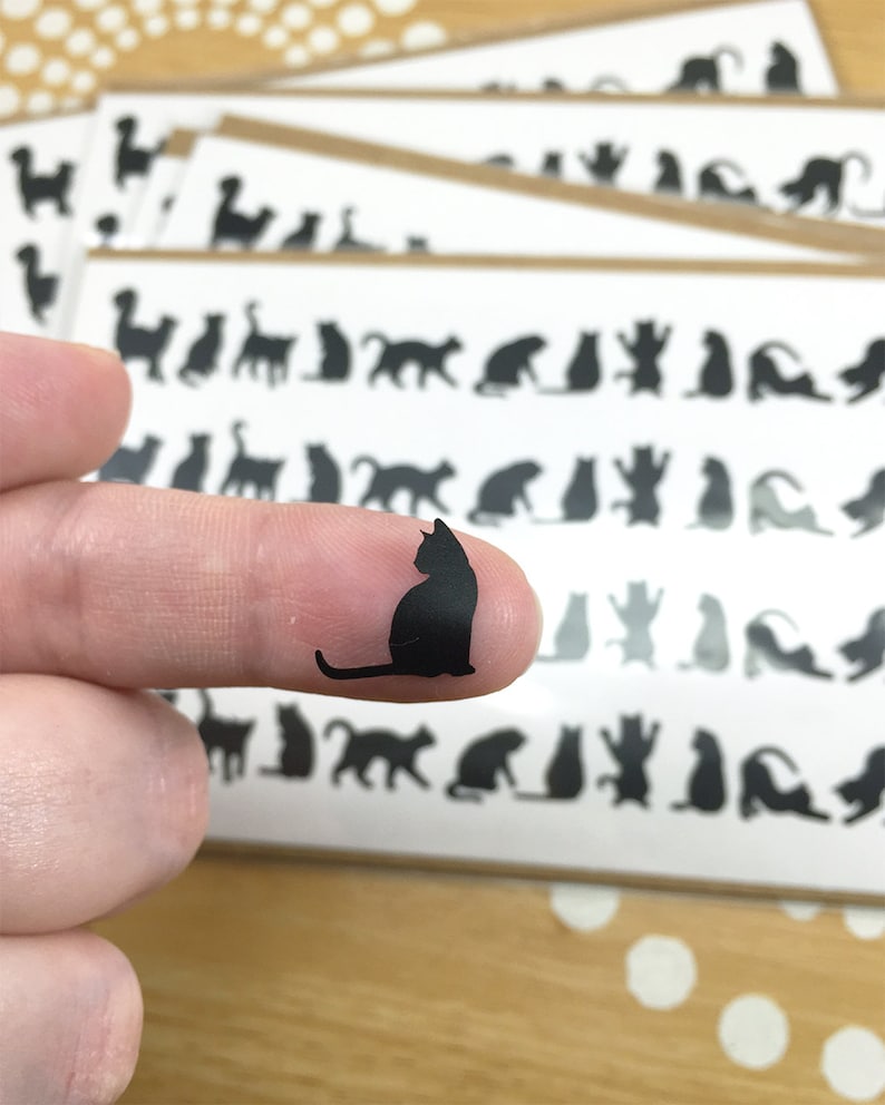 Cat Decals Cat Laptop Decals Tiny Black Cat Stickers Small - Etsy New ...