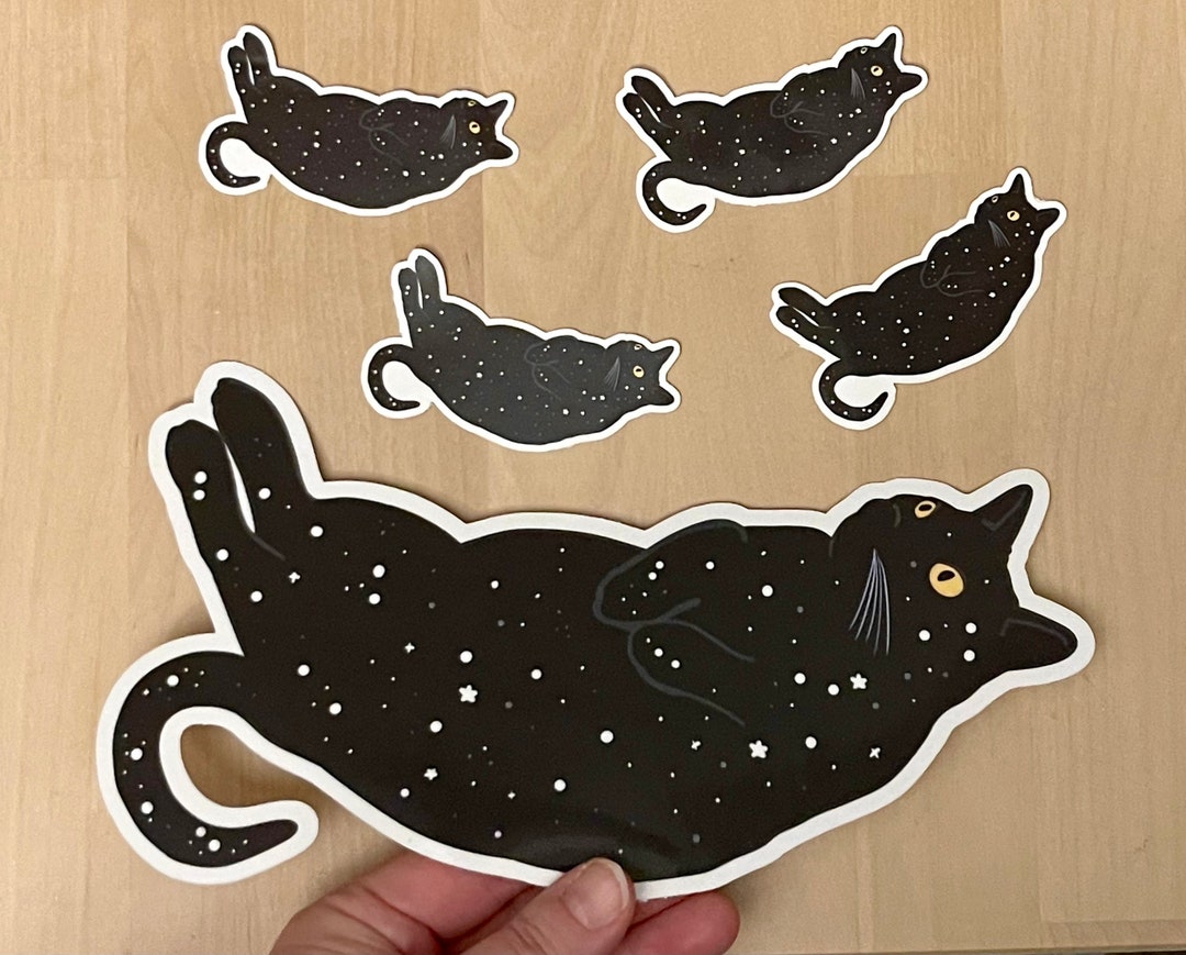 Extra Large Galaxy Cat Sticker, Large Laptop Sticker, Large Cat Decal ...