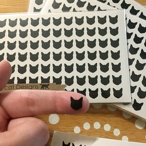 Tiny Black Cat Stickers, Cat Decals, Small Cat Silhouette Vinyl Decal ...