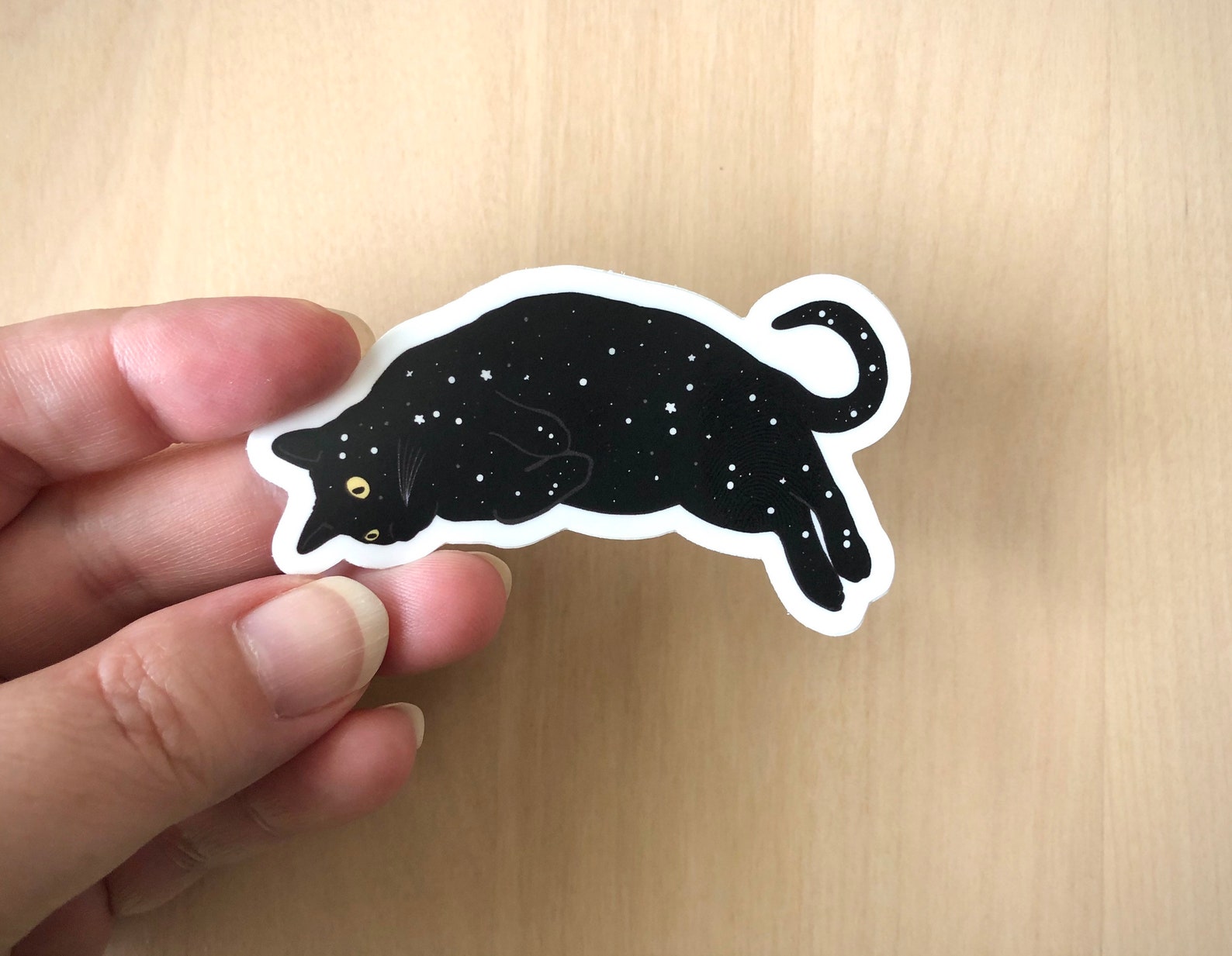 Galaxy Cat Sticker, Cat Decal, Cute Cat Sticker, Black Cat Sticker - Etsy