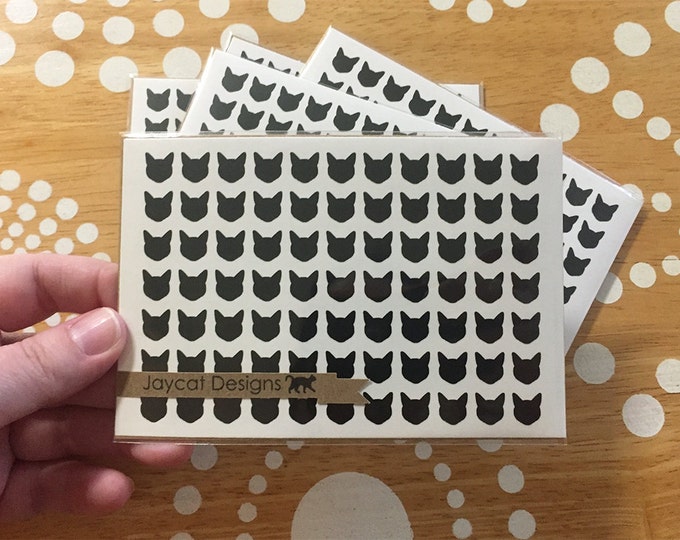 Tiny Black Cat Stickers, Cat Decals, Small Cat Silhouette Vinyl Decal ...