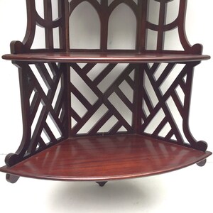 Vintage Tall 37 Inch H Carved Shelf Three Shelves Wooden Fretwork Asian ...