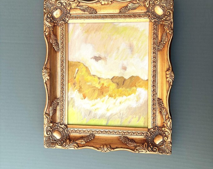 Vintage Framed Original Painting 8x10 Abstract Acrylic in Ornate Gold ...