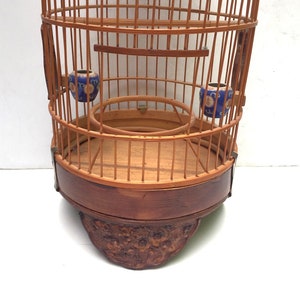 Vintage Chinese Bamboo Bird Cage Large Birdcage Asian Accent Birdcage ...