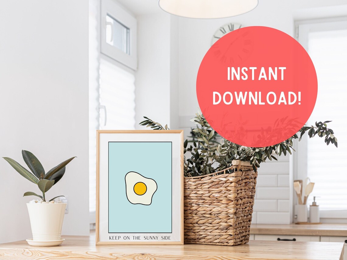 Fried Egg Printable Art for Kitchen Printable Poster for - Etsy