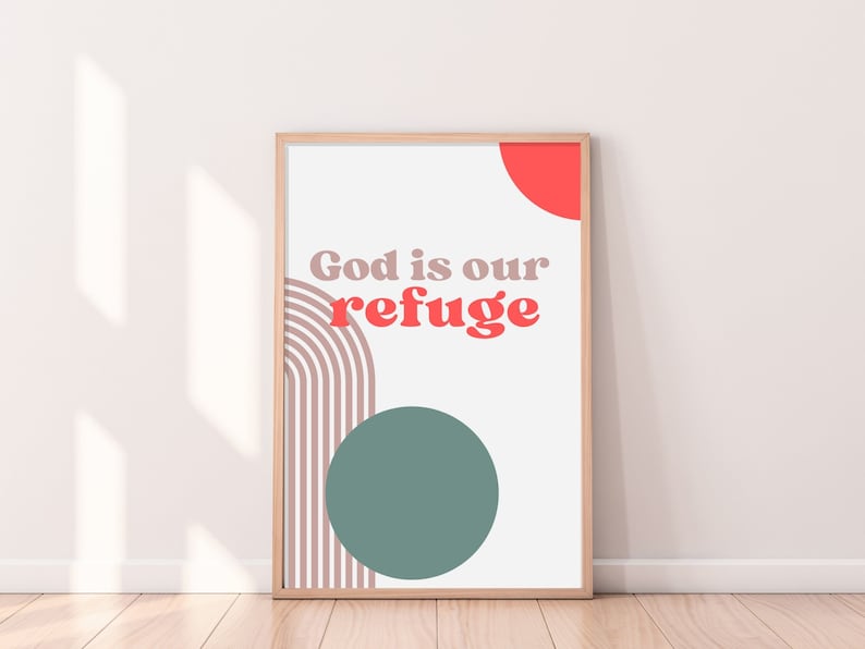 Printable Scripture Art, God is Our Refuge, Psalm 62 Poster, Instant ...