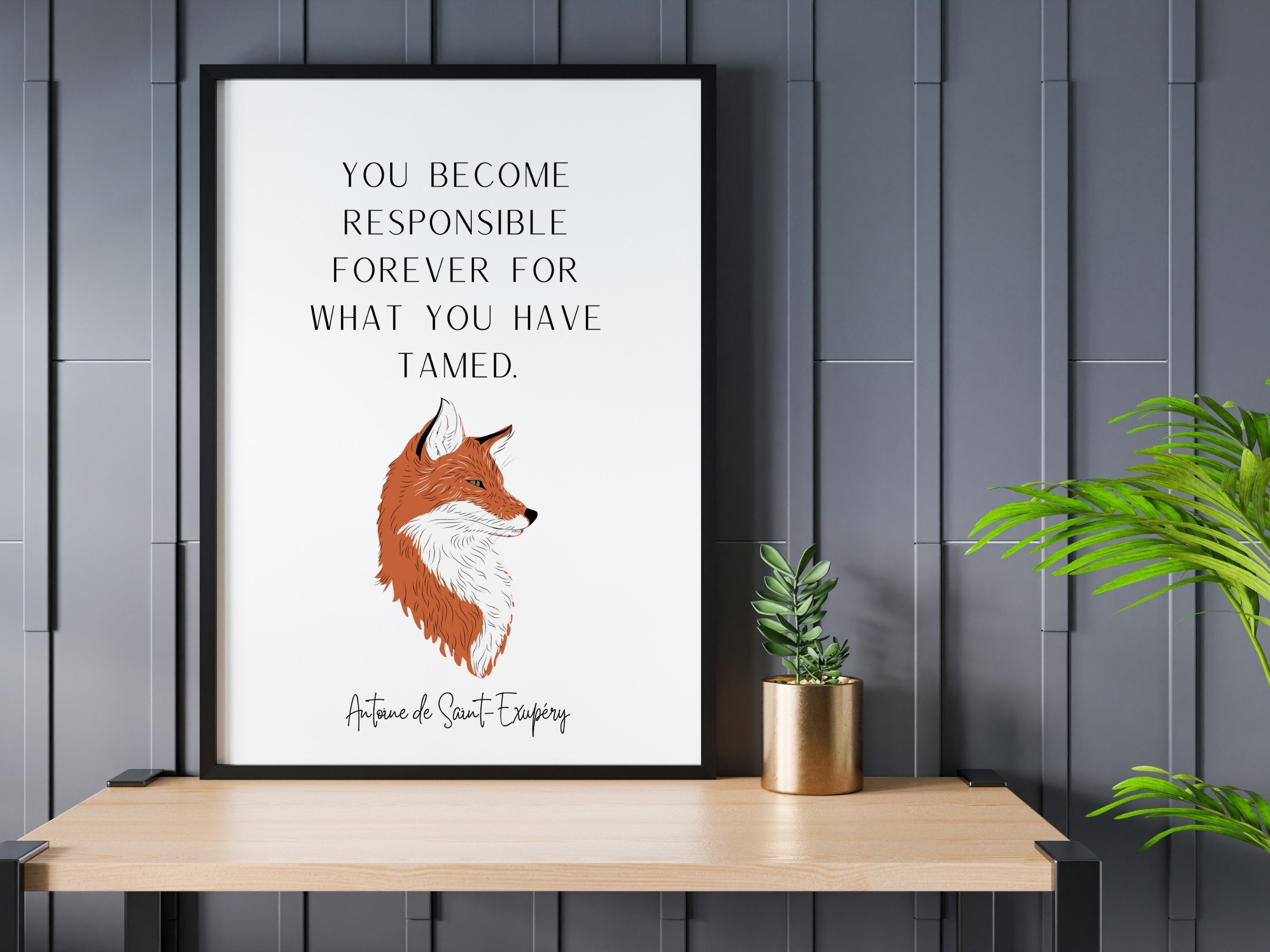 The Little Prince Fox Quote Art Print: Children's Room Decor (digital ...