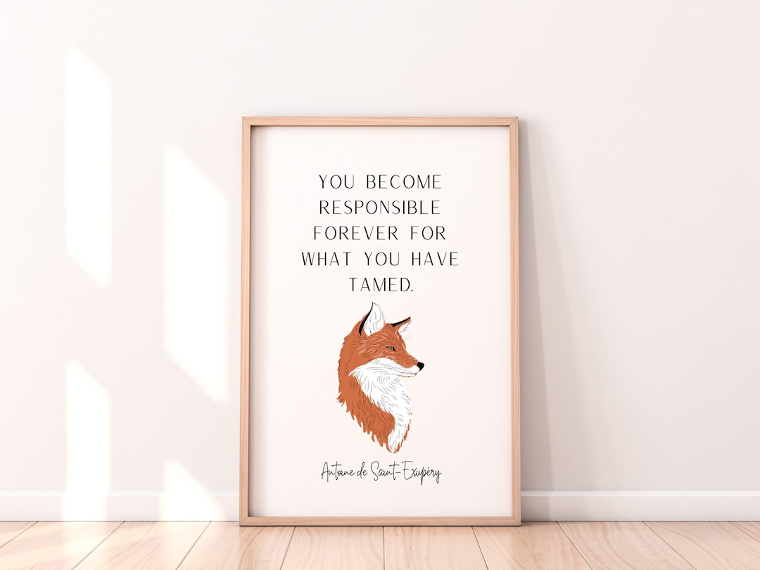 The Little Prince Fox Quote Art Print: Children's Room Decor (digital ...