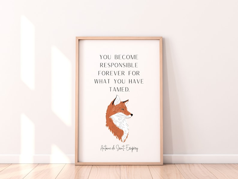 The Little Prince Fox Quote Art Print: Children's Room Decor (digital ...
