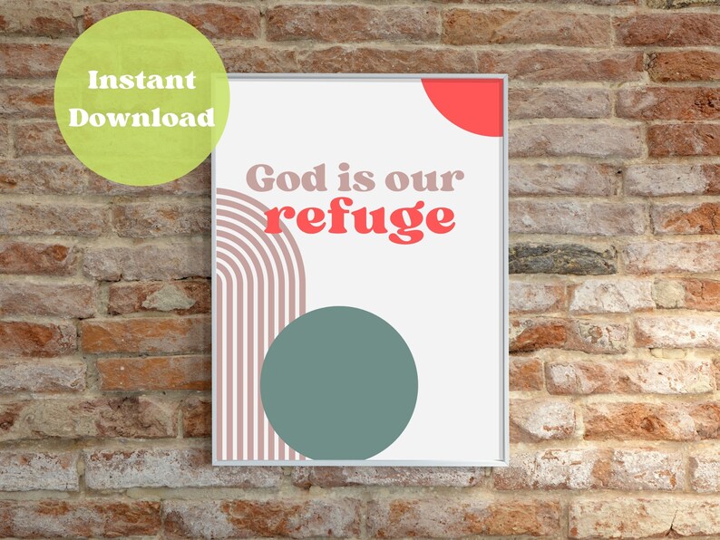 Printable Scripture Art, God is Our Refuge, Psalm 62 Poster, Instant ...